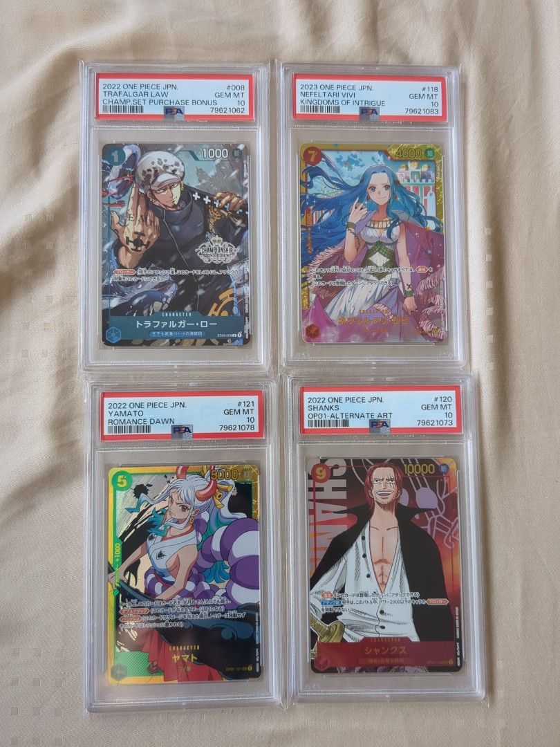 One piece op01 op05 op06 PSA slabs law championship Vivi yamato shanks ...