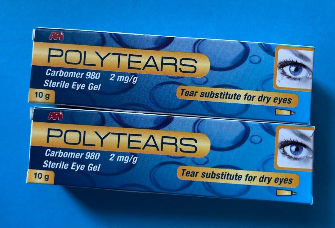 Polytears sterile eye gel for dry eyes imported 10g 2027 expiry, Beauty ...