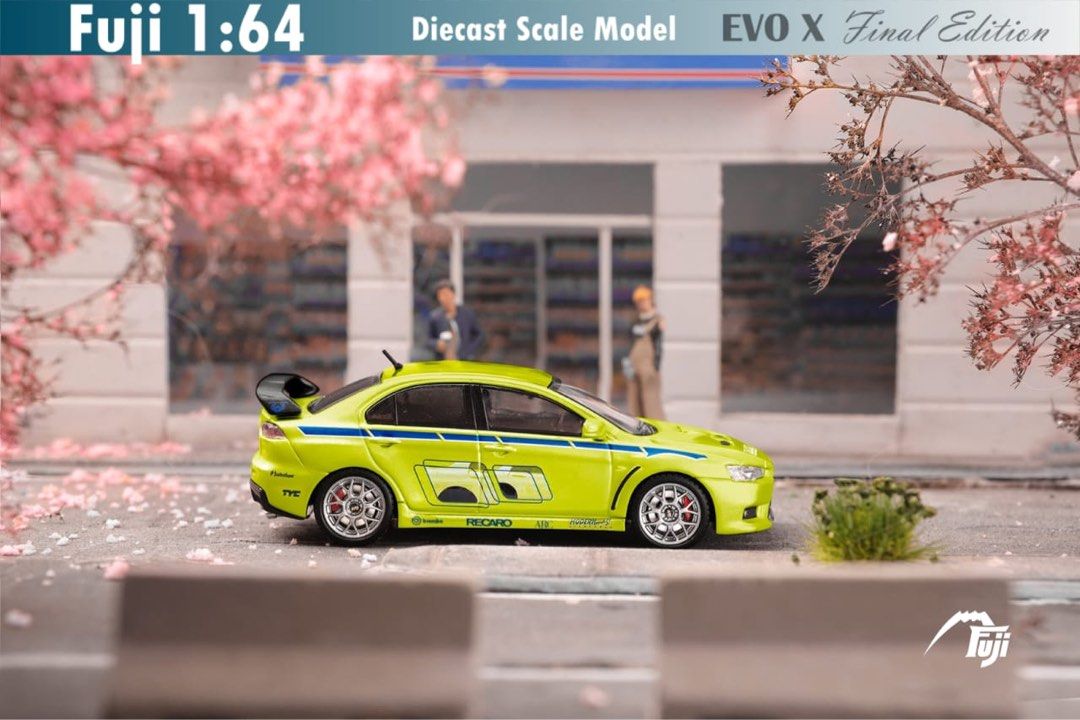 [預訂貨品pre order] Fuji 1/64 Lancer Evolution EVO X Final Edition最終版車型 首批 FNF Green速激綠, 預購 - Carousell