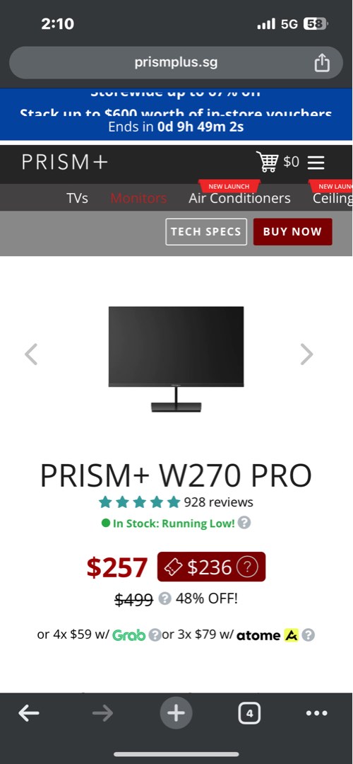 PRISM+ W270 PRO, Computers & Tech, Parts & Accessories, Monitor Screens ...