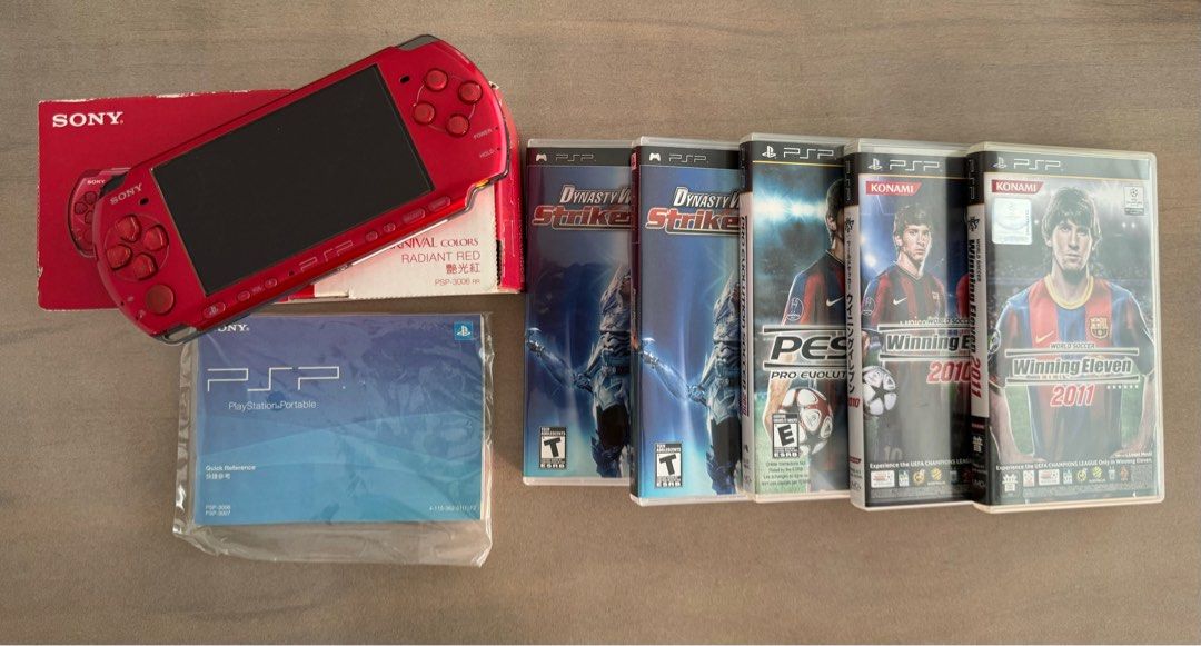 PSP red, Video Gaming, Video Game Consoles, PlayStation on Carousell