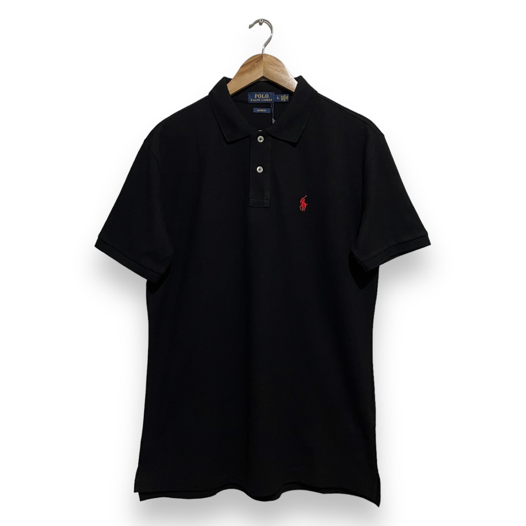 Ralph Lauren Custom Fit Polo Shirt (black), Men's Fashion, Tops & Sets, Tshirts & Polo Shirts on ...