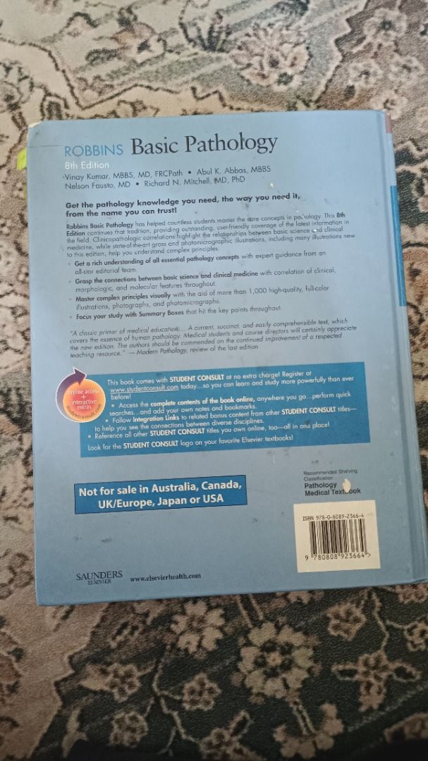 Robbins basic pathology 8th edition, Hobbies & Toys, Books & Magazines ...