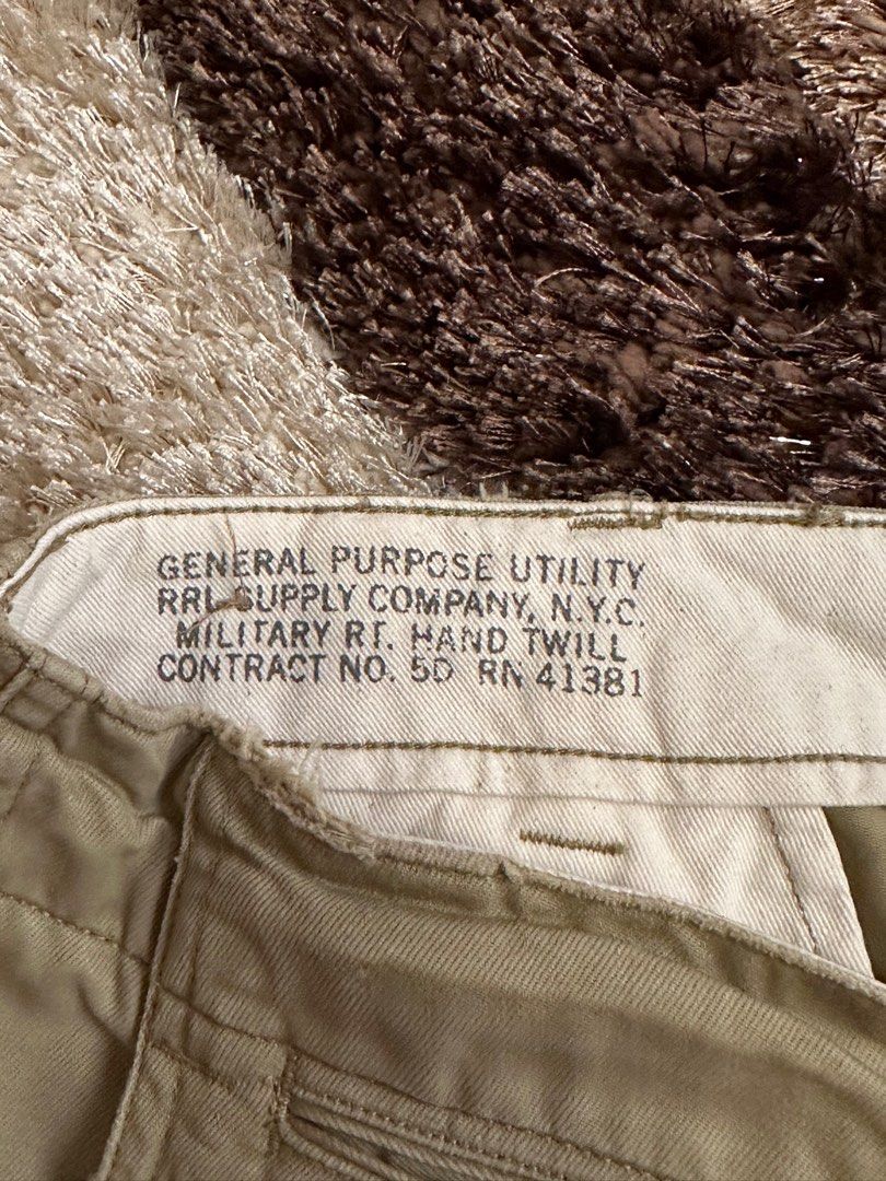 RRL Khaki Military Chinos, Men's Fashion, Bottoms, Chinos on Carousell