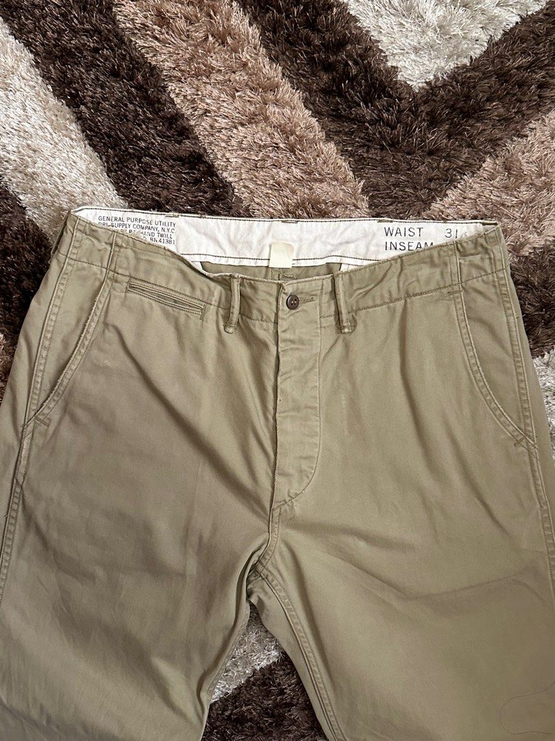 RRL Khaki Military Chinos, Men's Fashion, Bottoms, Chinos on Carousell