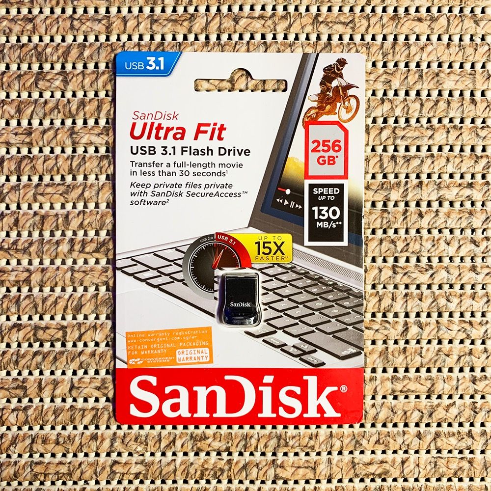 SanDisk Ultra Fit USB 3.1 Compact Flash Drive 256GB 130MB/s Read ...