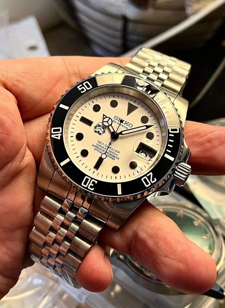Seiko automatic movement 40mm GMT submariner datejust seiko mod style ...