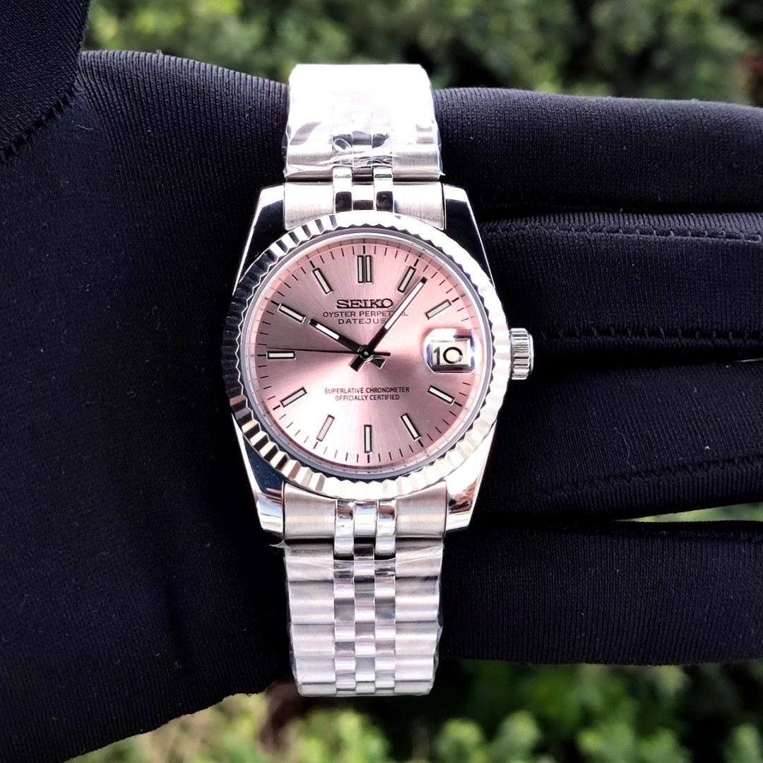 Seikolex Pink Datejust Mod, Luxury, Watches on Carousell