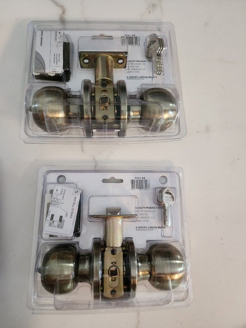 SENTRY tubular entrance lock T527 AB, Furniture & Home Living, Security ...