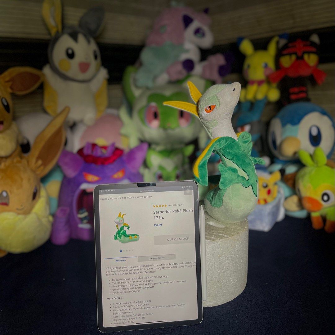 Serperior Pokemon Center Plush, Hobbies & Toys, Toys & Games on Carousell