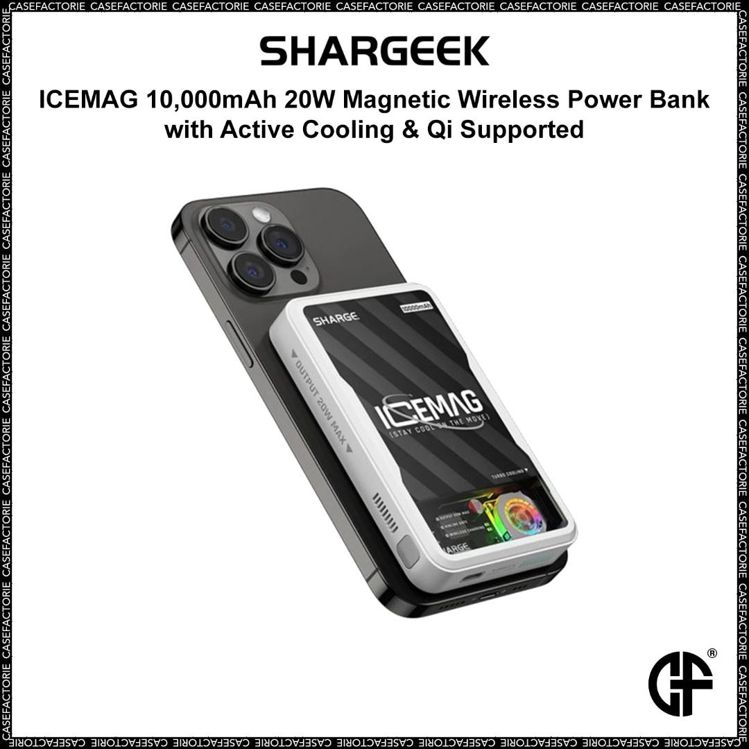 Shargeek ICEMAG 10,000mAh 20W Magnetic Wireless Power Bank with Active ...
