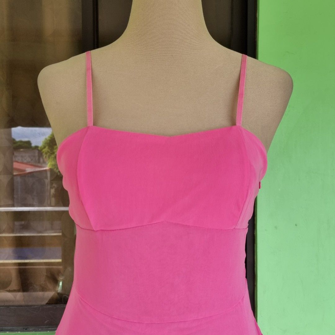 SHEIN FAIRY DRESS BARBIE PINK BUSTIER CORSET MAXI DRESS MEDIUM-LARGE ...