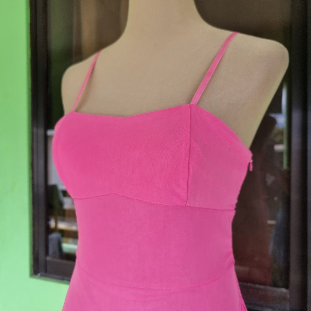 SHEIN FAIRY DRESS BARBIE PINK BUSTIER CORSET MAXI DRESS MEDIUM-LARGE ...