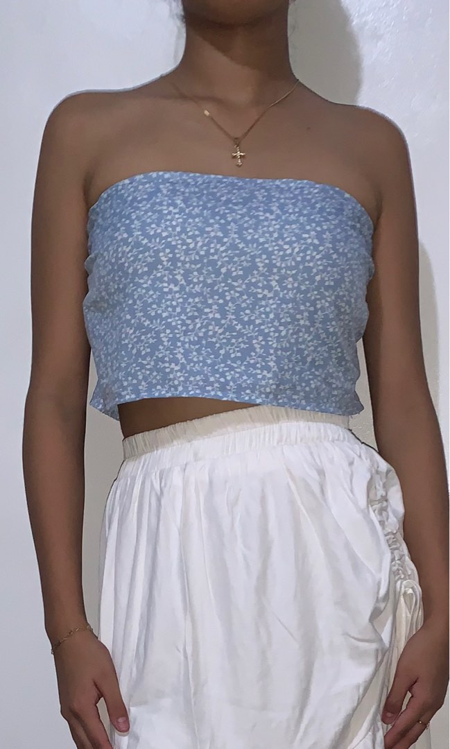 Shien blue tube top, Women's Fashion, Tops, Others Tops on Carousell