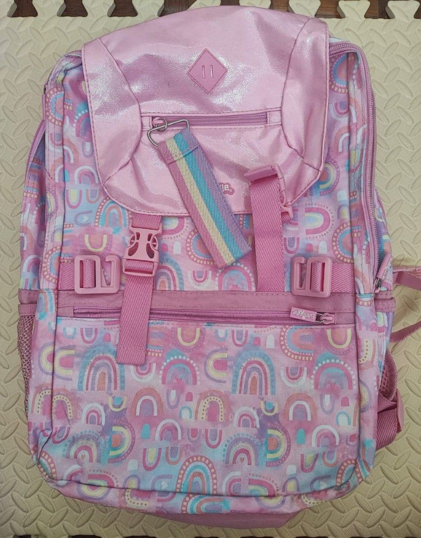 Smiggle Pink Foldover girls Backpack, Babies & Kids, Babies & Kids ...