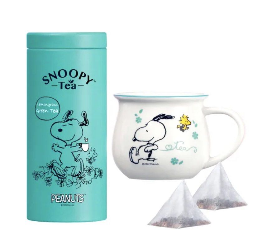 台灣代購 SNOOPY TEA 史努比茶杯茶葉禮盒1入(檸檬草綠茶), 傢俬＆家居, 廚具和餐具, 茶具配件 - Carousell