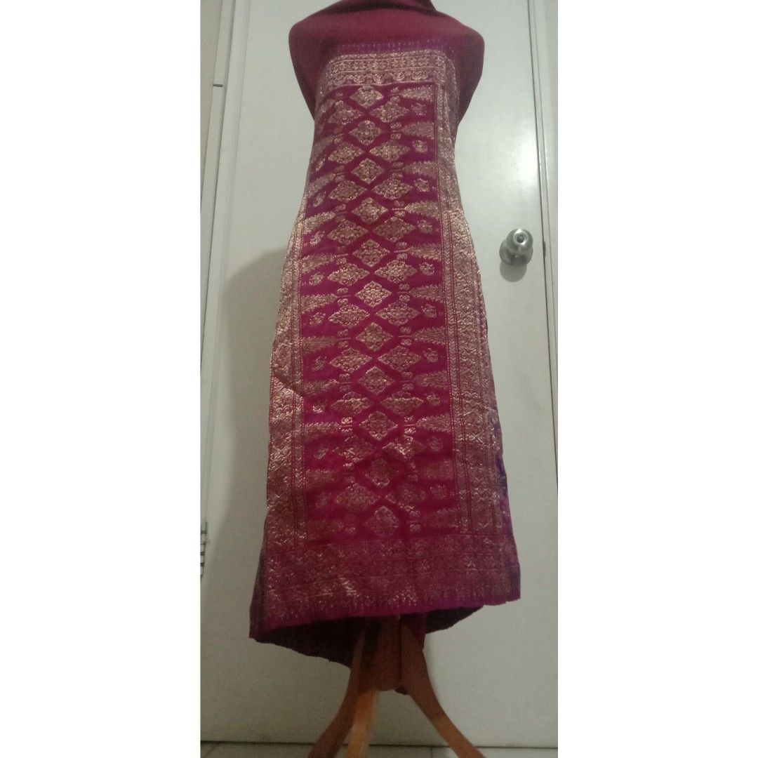 Songket Palembang/ Songket Tenun/ Baju Adat, Fesyen Wanita, Pakaian ...