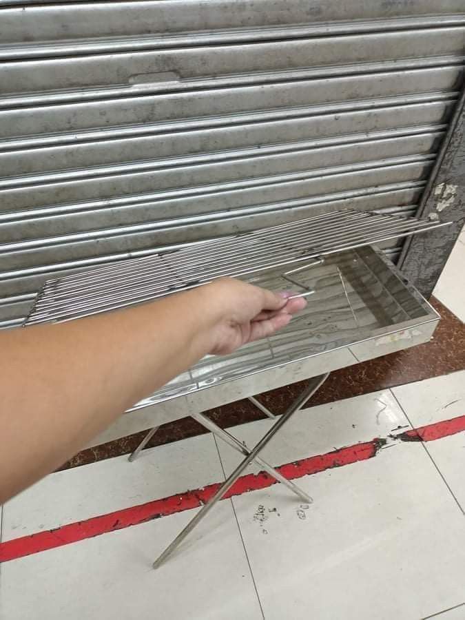 STAINLESS IHAWAN With stand (foldable), Furniture & Home Living ...