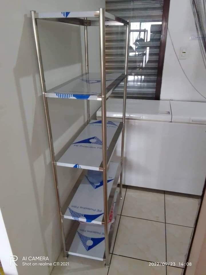 Stainless Storage Rack 3 4 5 Layer, Furniture & Home Living, Furniture ...