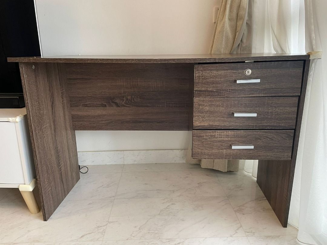 Study Table with 3 drawers, Furniture & Home Living, Furniture, Tables ...