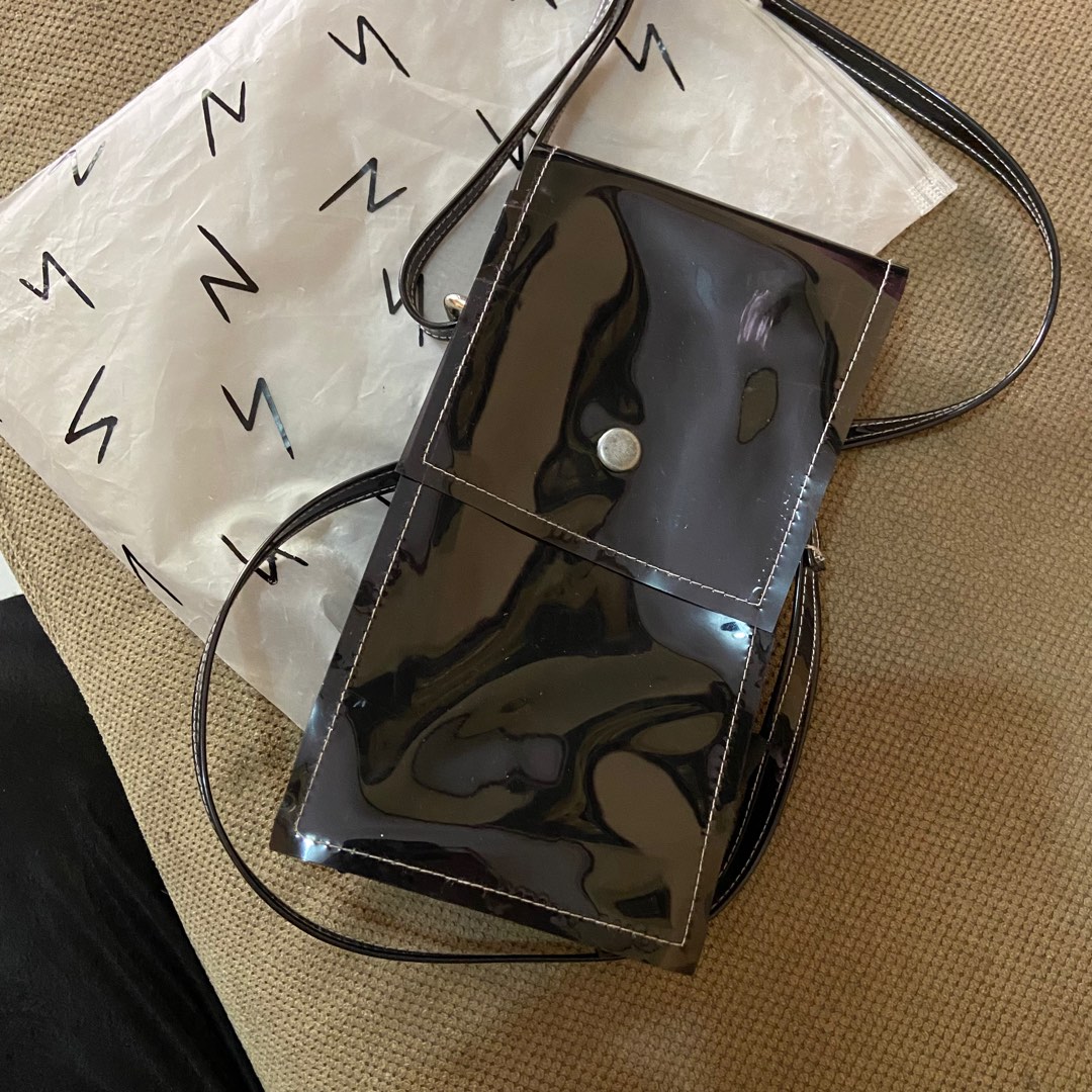 super mini sling bag pvc black by hazel, Fesyen Wanita, Tas & Dompet di ...