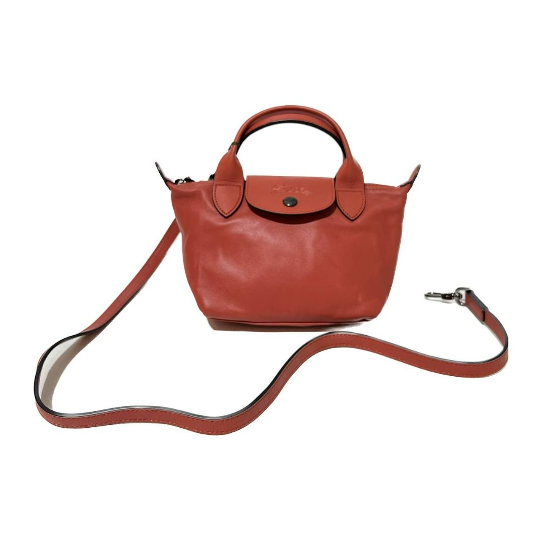 Tas LONGCHAMP Le pliage Cuir Xtra XS Mini Crossbody Leather Terracotta ...