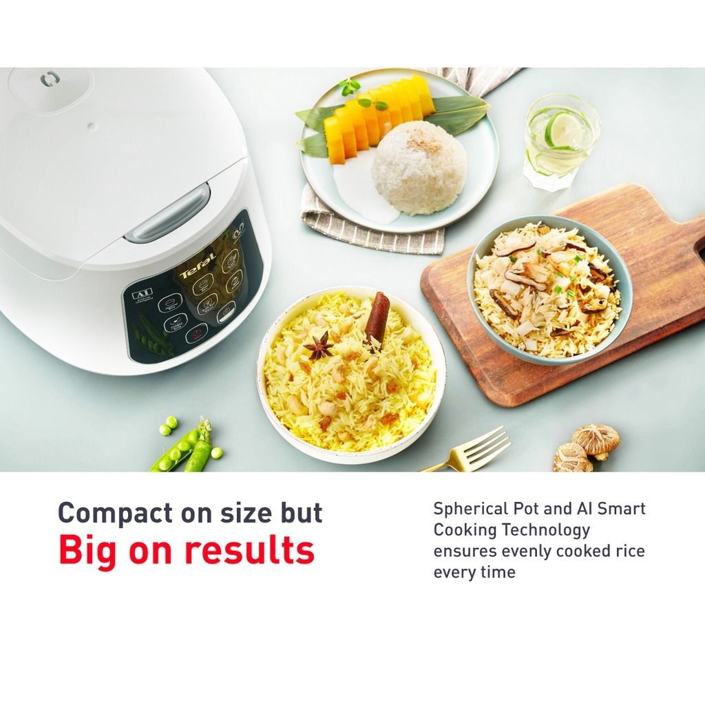 Tefal Easy Compact Fuzzy Logic Rice Cooker 1L RK7301, TV & Home ...