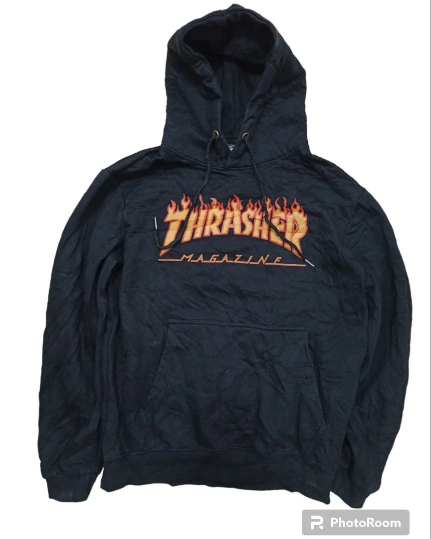 Thrasher hoodie jacket Flaming Logo, Men's Fashion, Coats, Jackets and ...
