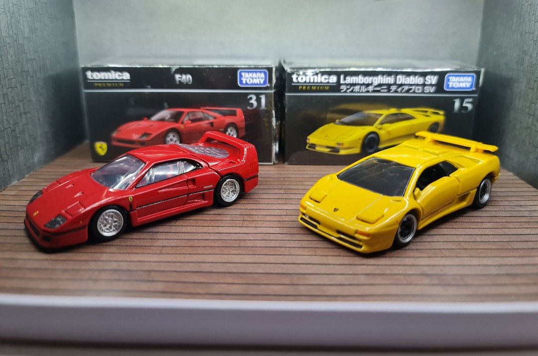 Tomica Premium Ferrari f40 & Lamborghini Diablo SV, Hobbies & Toys ...