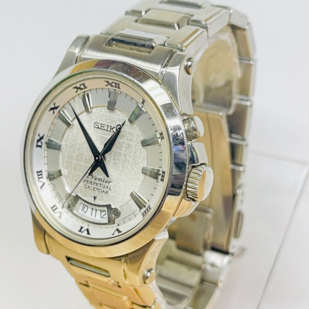 TP- SEIKO Premier Perpetual Calender Men Watch 36mm, Men's Fashion ...