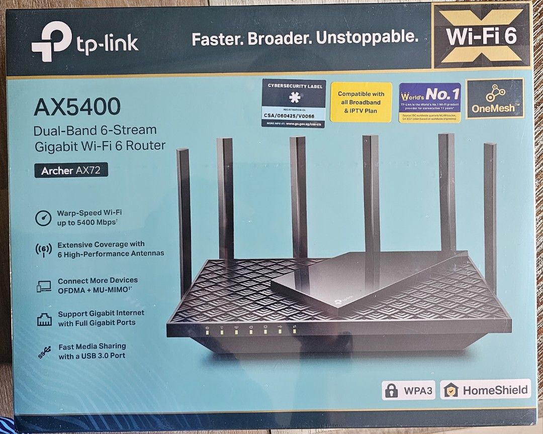 TP-Link AX5400 Dual Band 6-Stream Gigabit Wifi 6 Router, Computers ...