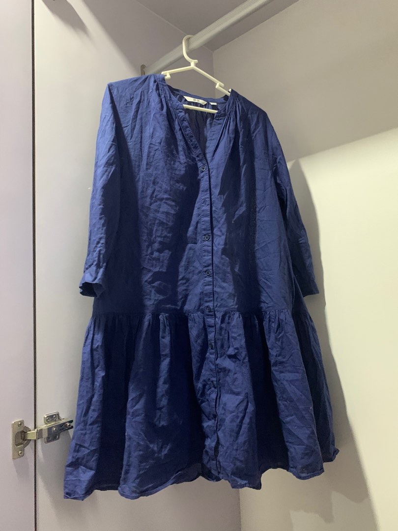 Uniqlo Blue Dress, Women's Fashion, Dresses & Sets, Dresses on Carousell