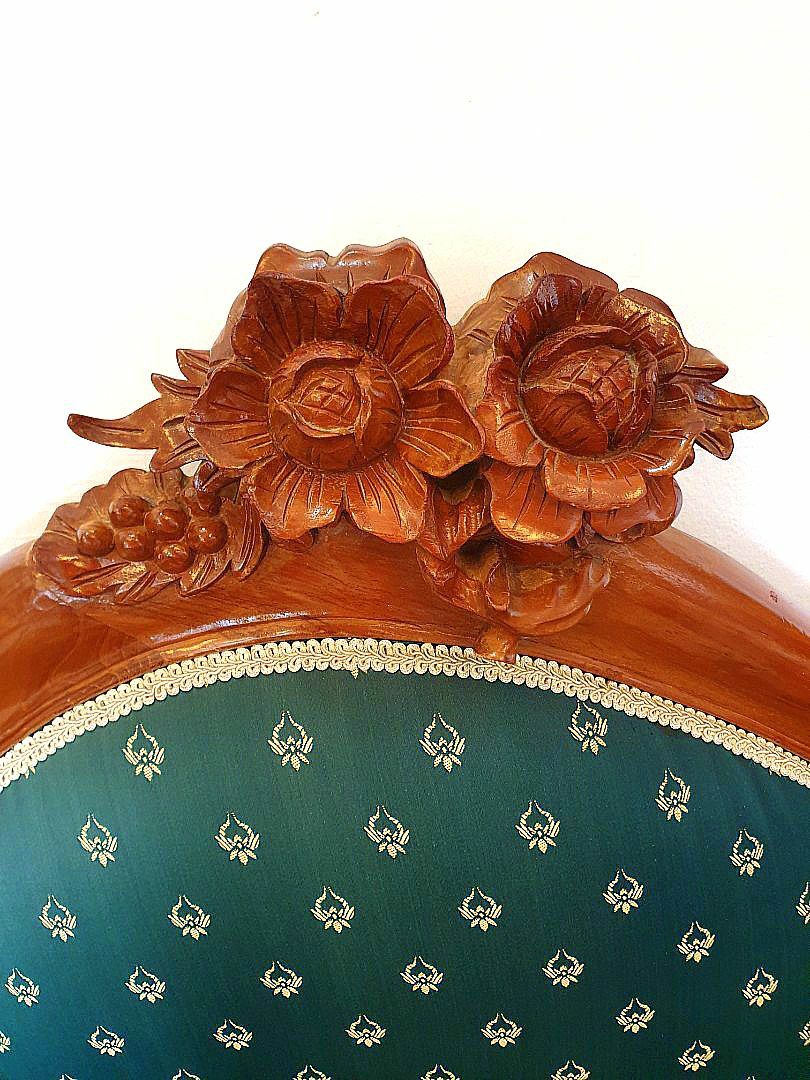 Vintage Victoria Style solid teak wood telephone sofa seat bench ...