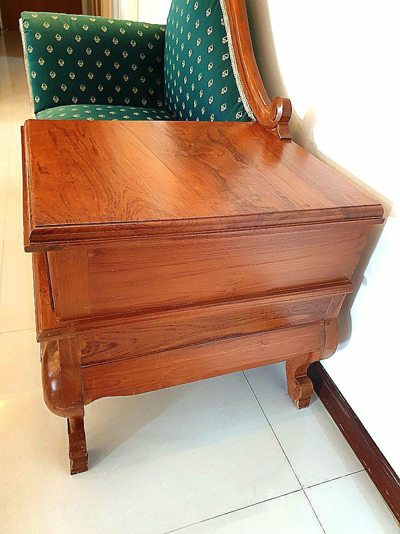 Vintage Victoria Style solid teak wood telephone sofa seat bench ...