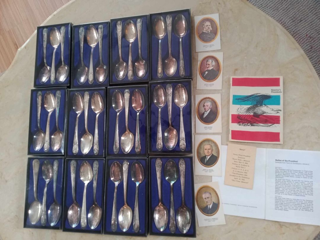 WM Rogers Silverplated Commemorative USA President Spoons, Hobbies ...
