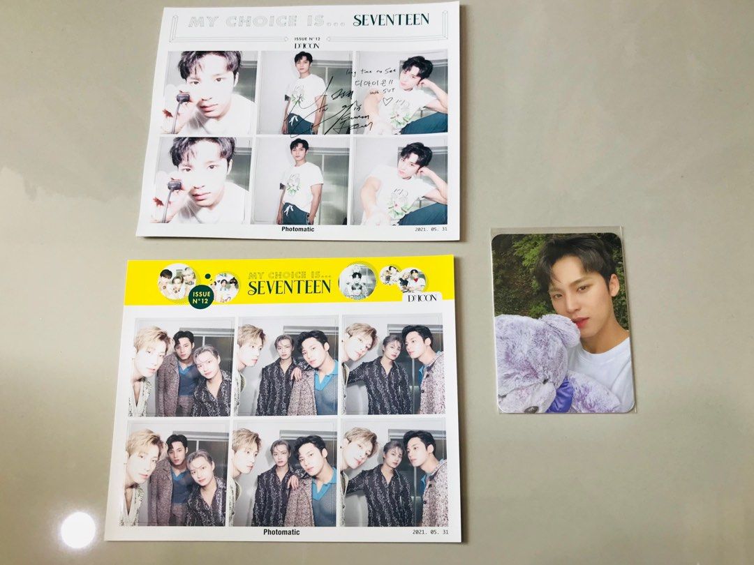 wts mingyu teddy dicon magazine photomatic sticker signed signature ...