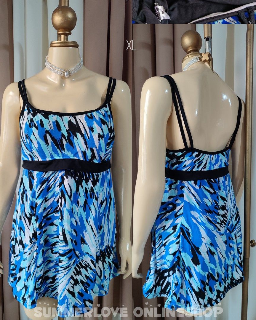 (XL) Plus Size Swim Dress Swimsuit, Women's Fashion, Swimwear, Bikinis ...