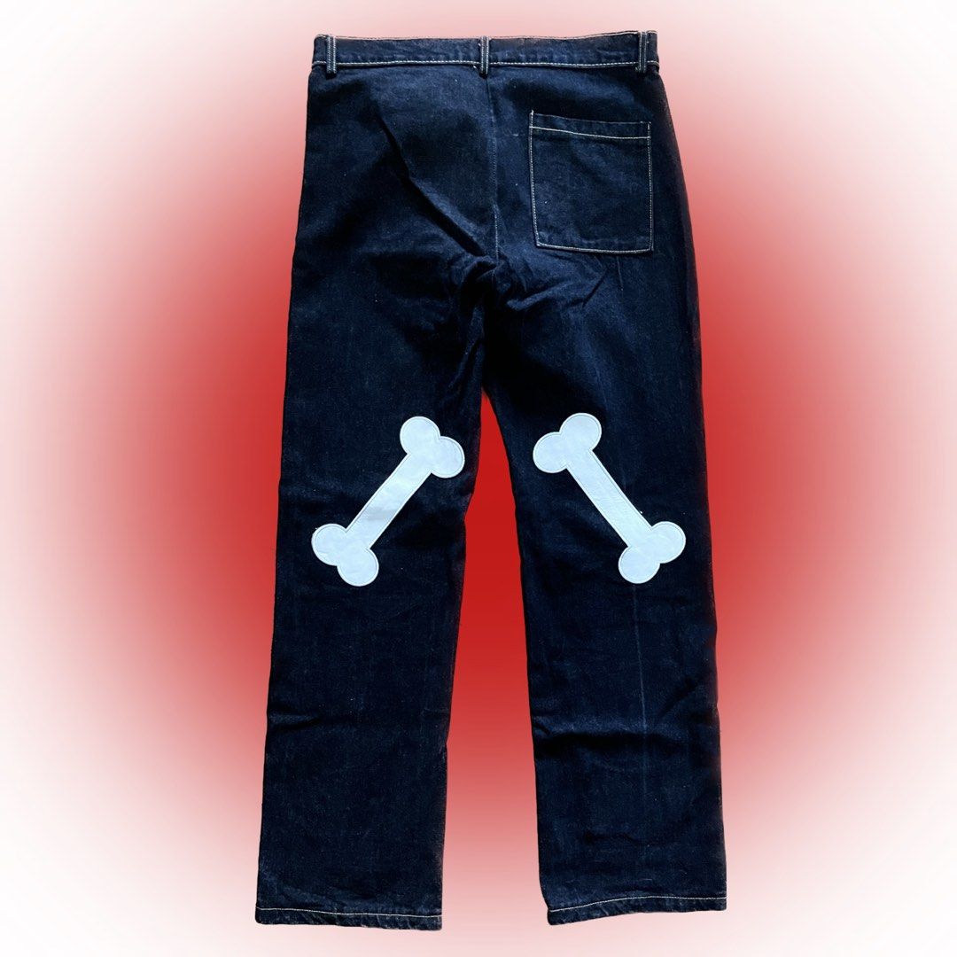 Y2k Goth Skull & Bones Pants, Men's Fashion, Bottoms, Jeans on Carousell