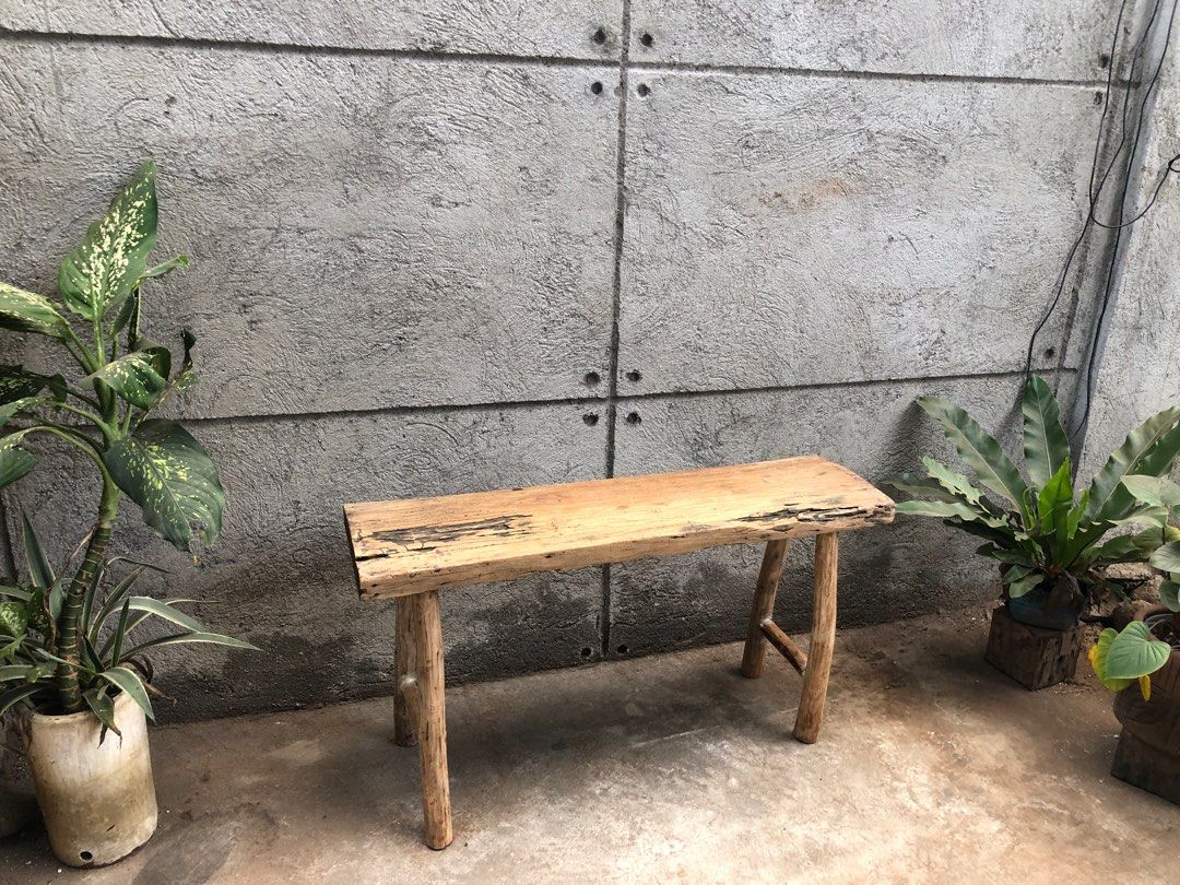 Yakal wooden bench, Furniture & Home Living, Outdoor Furniture on Carousell