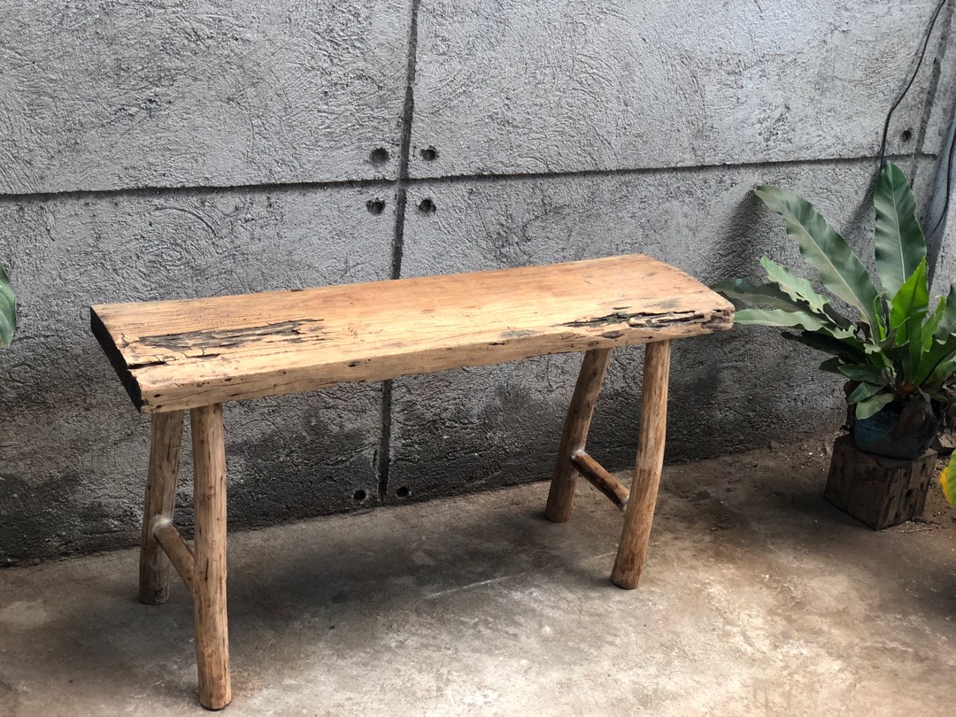 Yakal wooden bench, Furniture & Home Living, Outdoor Furniture on Carousell