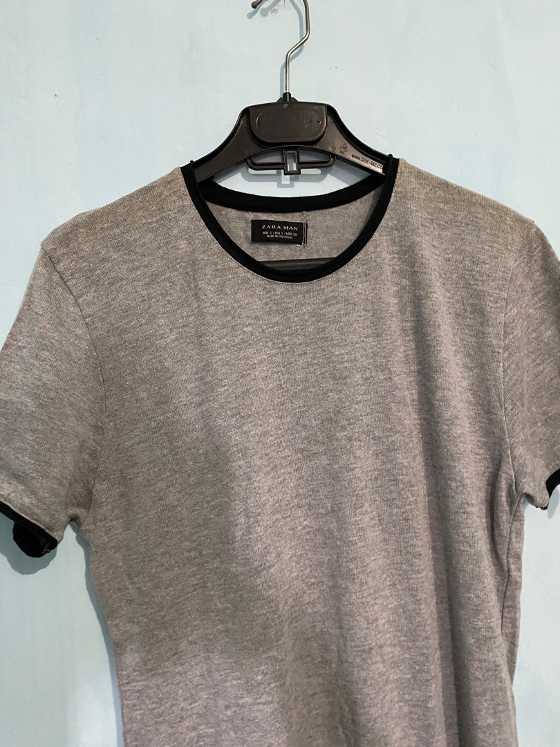 ZARA MAN TSHIRT BASIC, Fesyen Pria, Pakaian , Atasan di Carousell