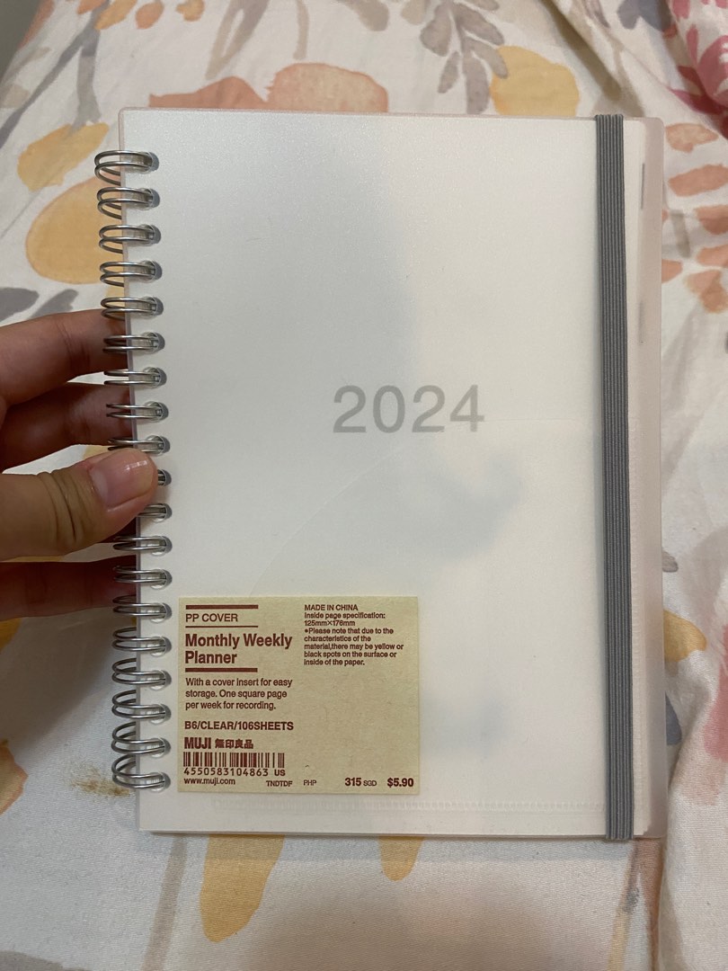 2024 Muji PP Cover Monthly/Weekly Planner B6, Hobbies & Toys, Stationary & Craft, Stationery ...