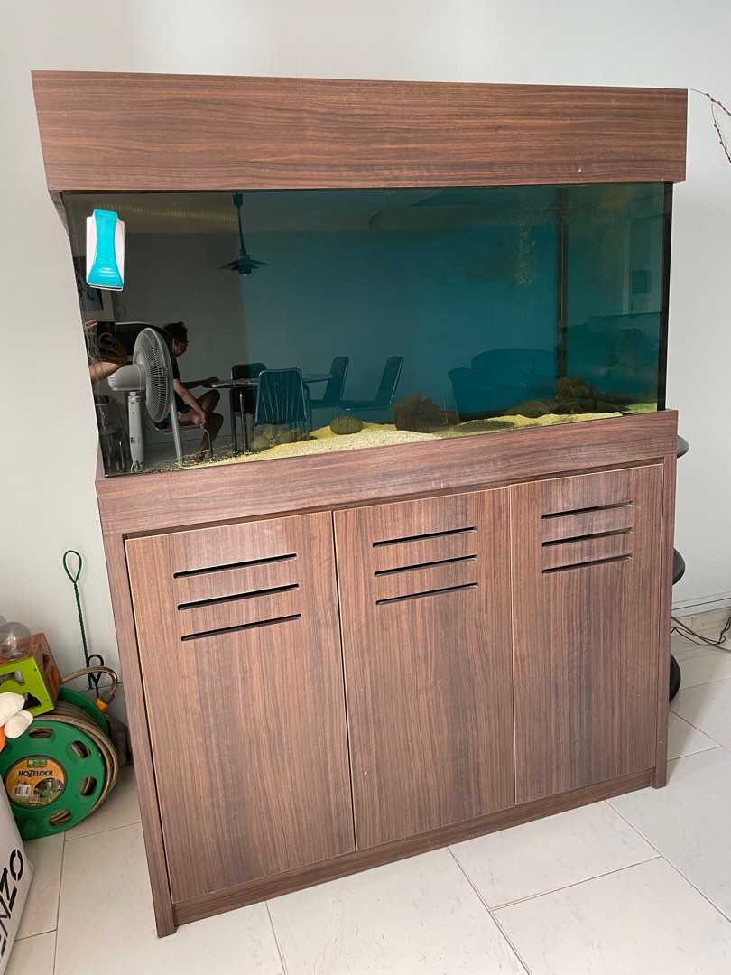 4ft fish tank with cabinet and subtank, Pet Supplies, Homes & Other Pet ...