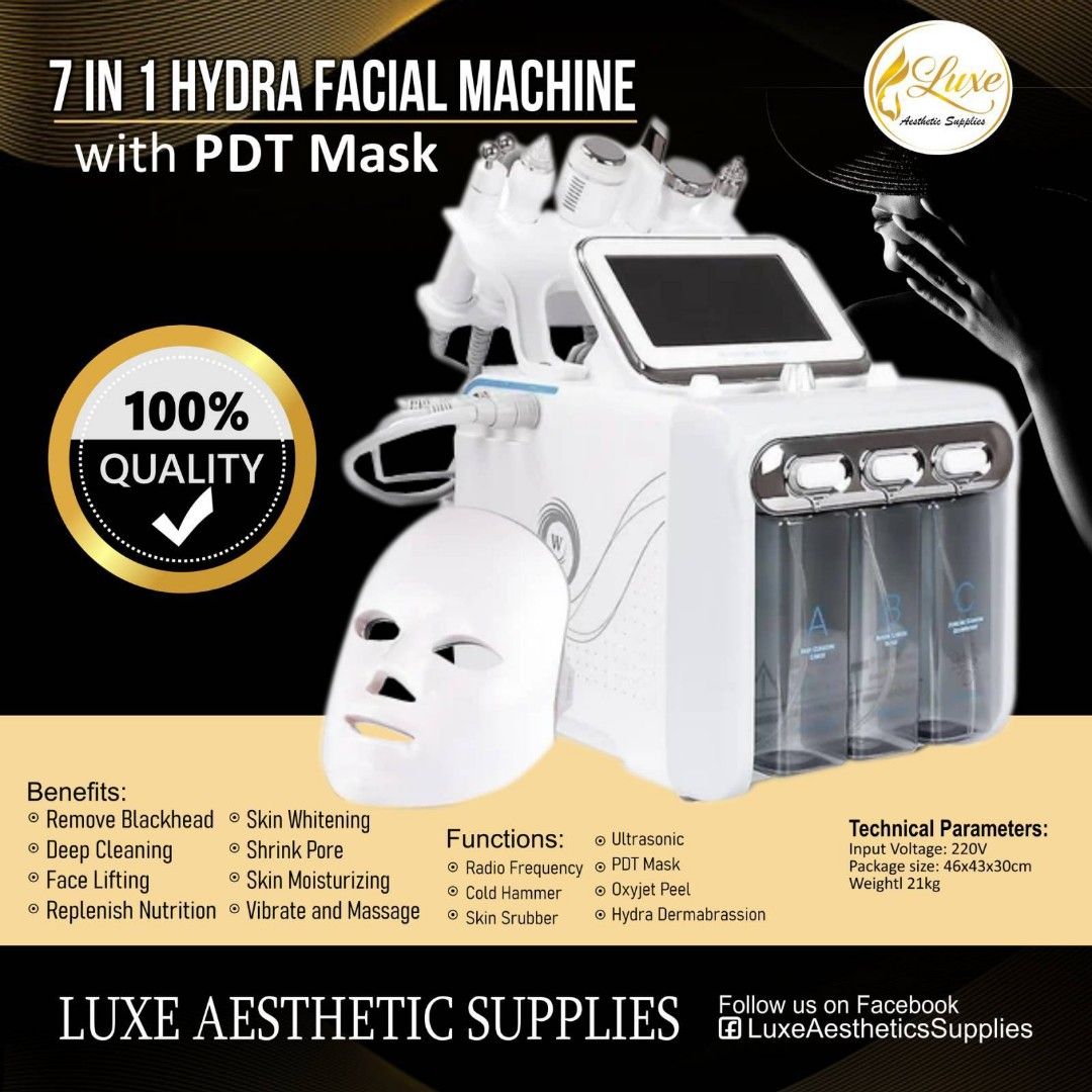 7 in 1 Hydra Facial Machine Hydra Machine Aqua Peel Machine, Beauty ...