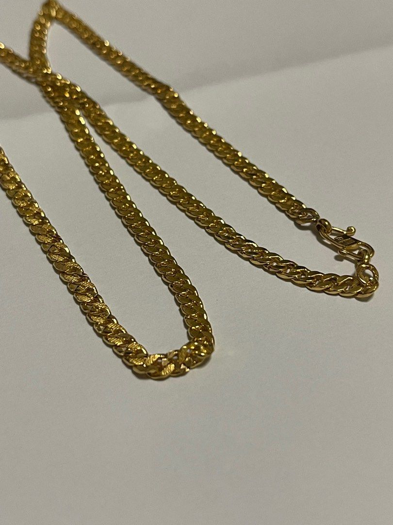916 (22k) flat gold chain, Men's Fashion, Watches & Accessories ...