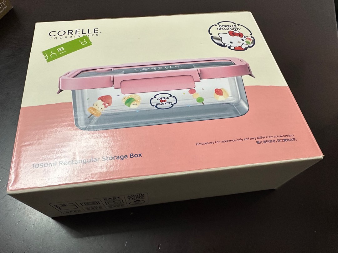 一田 x Corelle Hello Kitty 1050ml 保鮮盒, 家庭電器, 廚房電器, 酒窖及存倉 - Carousell