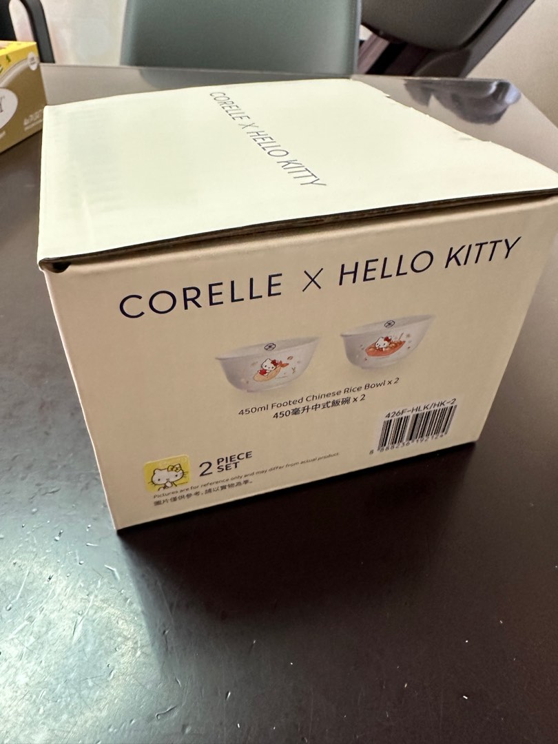 一田 x Corelle Hello Kitty 450 ml飯碗 (2 pcs), 家庭電器, 廚房電器, 酒窖及存倉 - Carousell