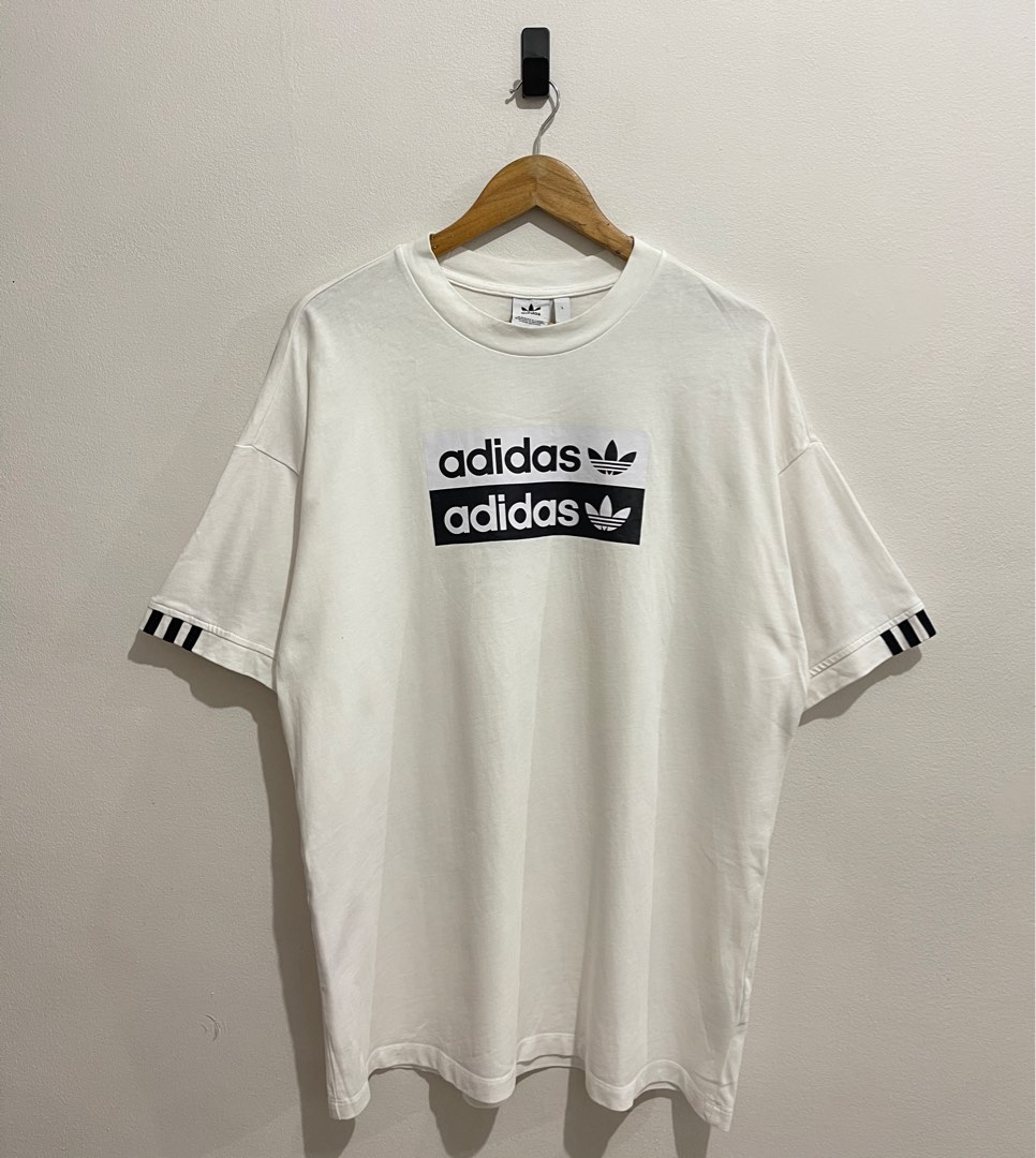Adidas Double Mid Logo, Men's Fashion, Tops & Sets, Tshirts & Polo ...