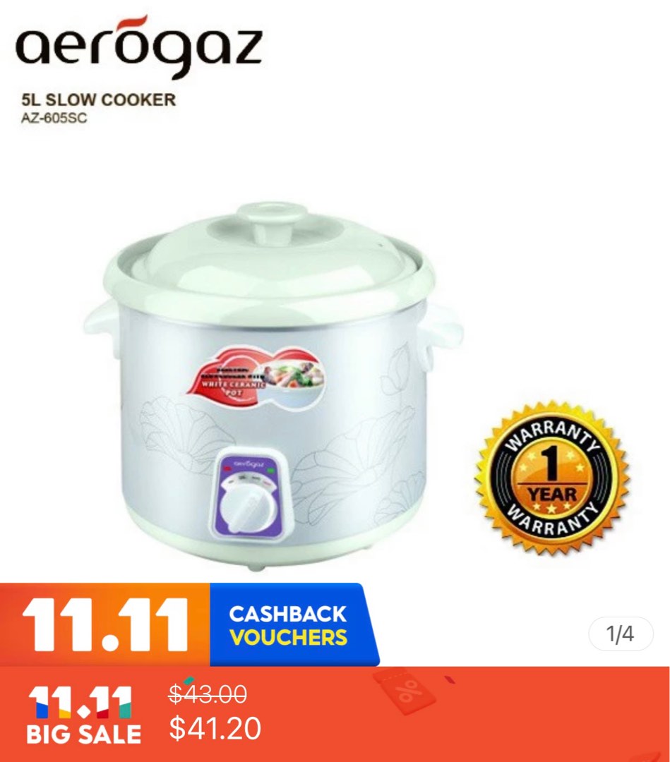Aerogaz slow cooker 5l, TV & Home Appliances, Kitchen Appliances ...