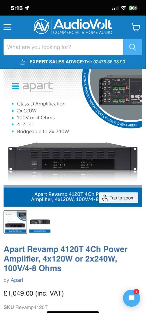 APART REVAMP 4120T POWER Amplifier, Audio, Soundbars, Speakers ...